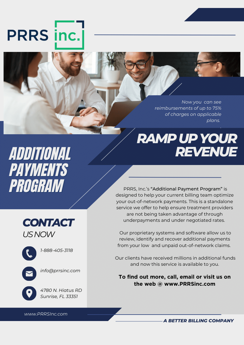 Ramp up your revenue with our new Additional Payments Program. – PRRS